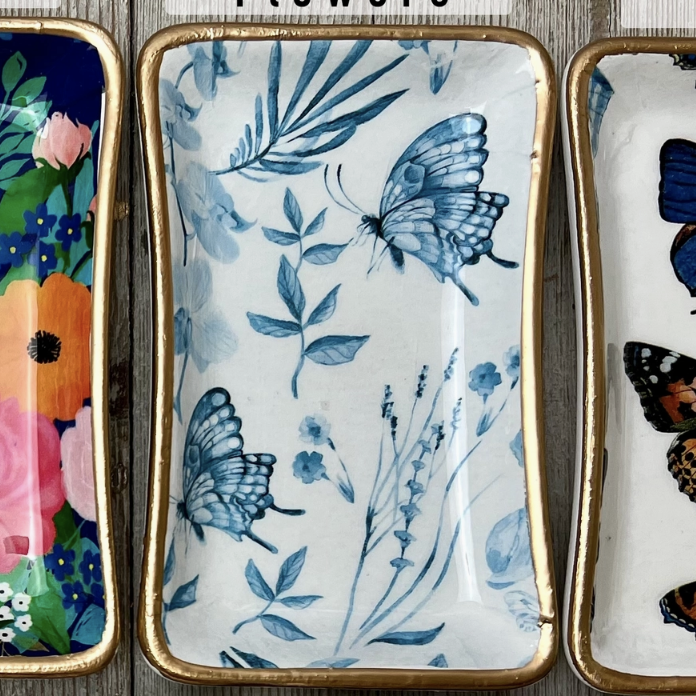 Decoupage Ceramic Jewelry Trays - Molly Singer Home