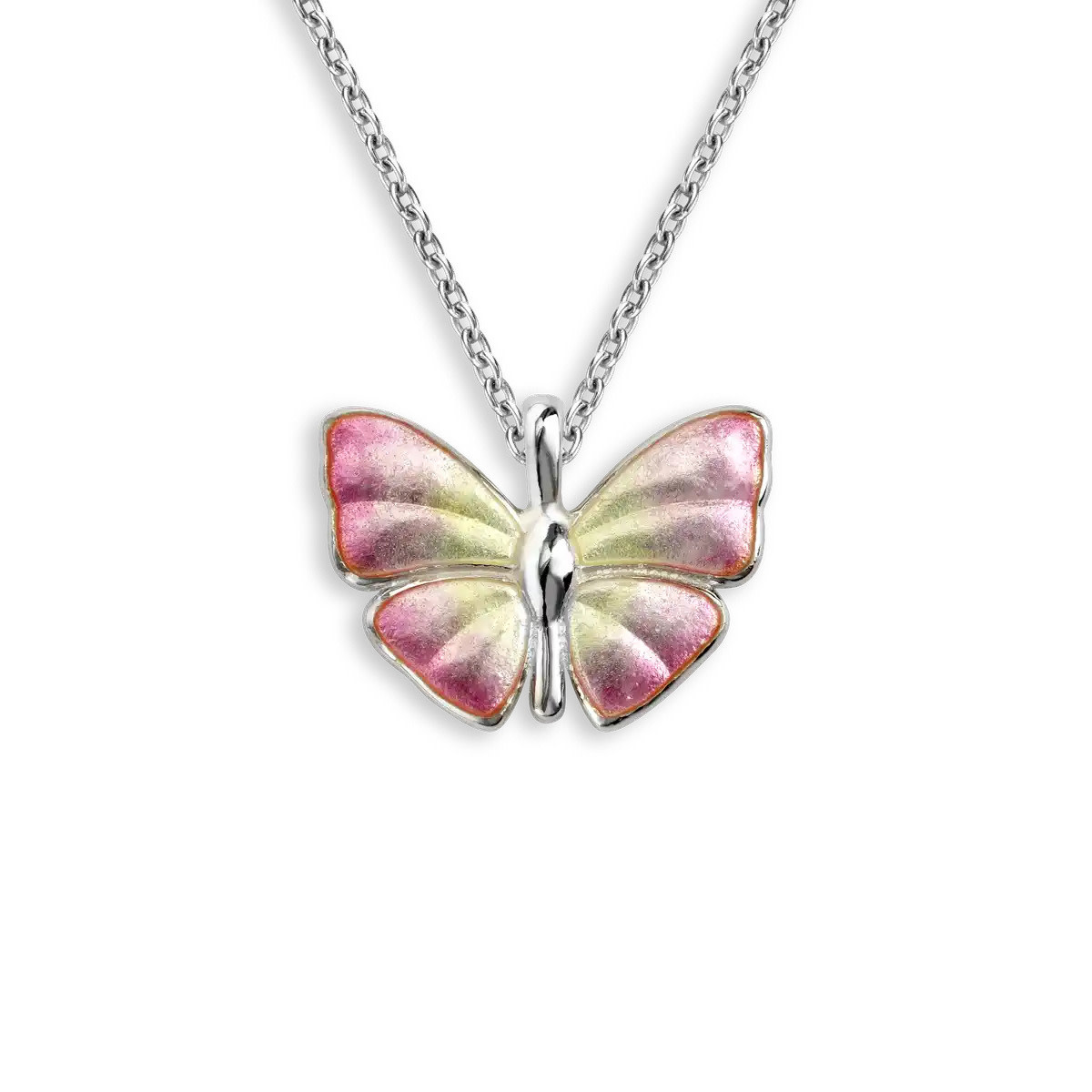 Sterling Silver Pink Butterfly Pendant - Blase DeNatale Jewelers
