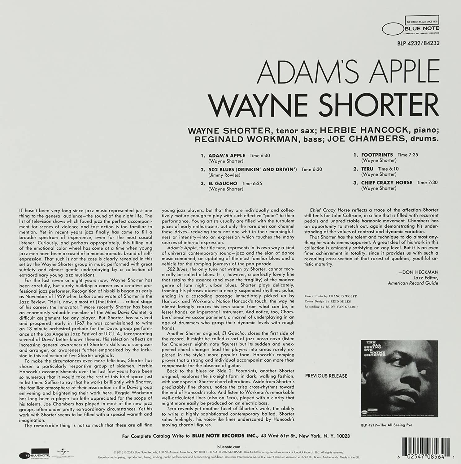 Wayne Shorter - Adam's Apple (Blue Note Classic) [Vinyl] - Pop Music