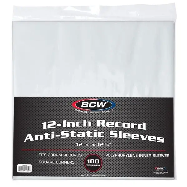 BCW Anti-Static Record Inner Sleeves (100 Pack) - Pop Music