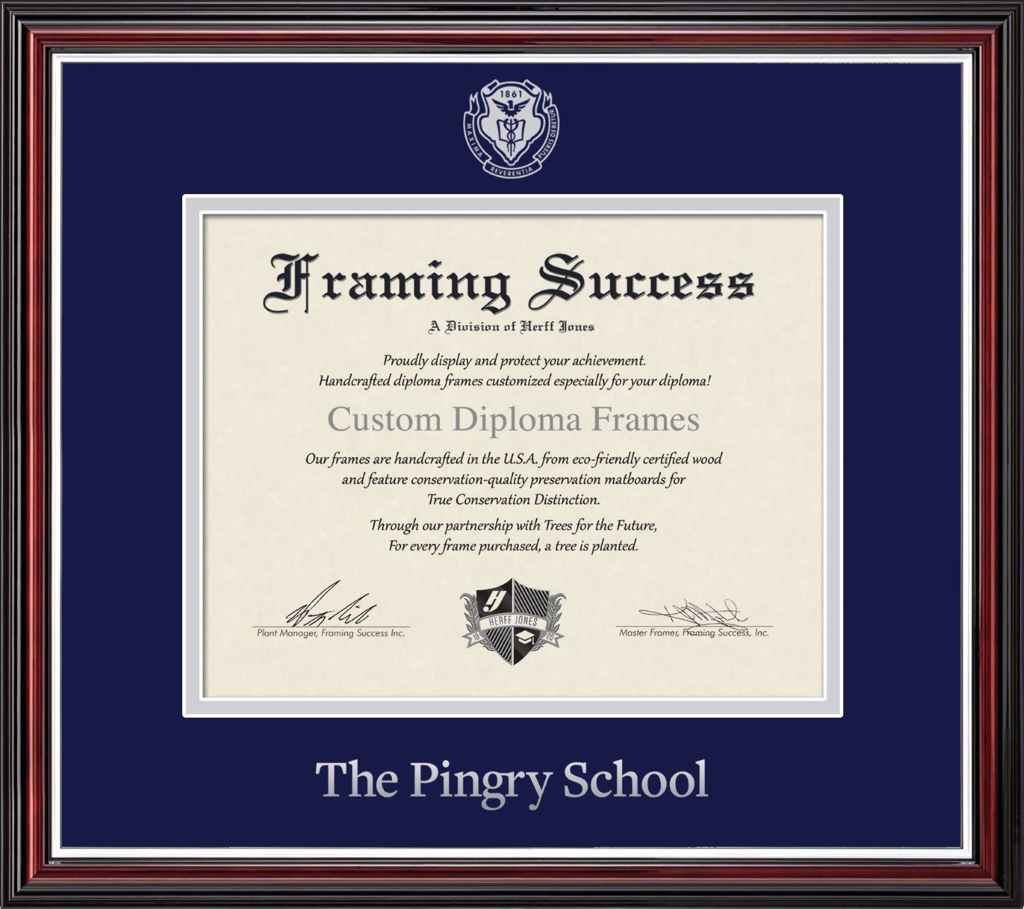 Pingry Diploma Frame - The Bear Pause