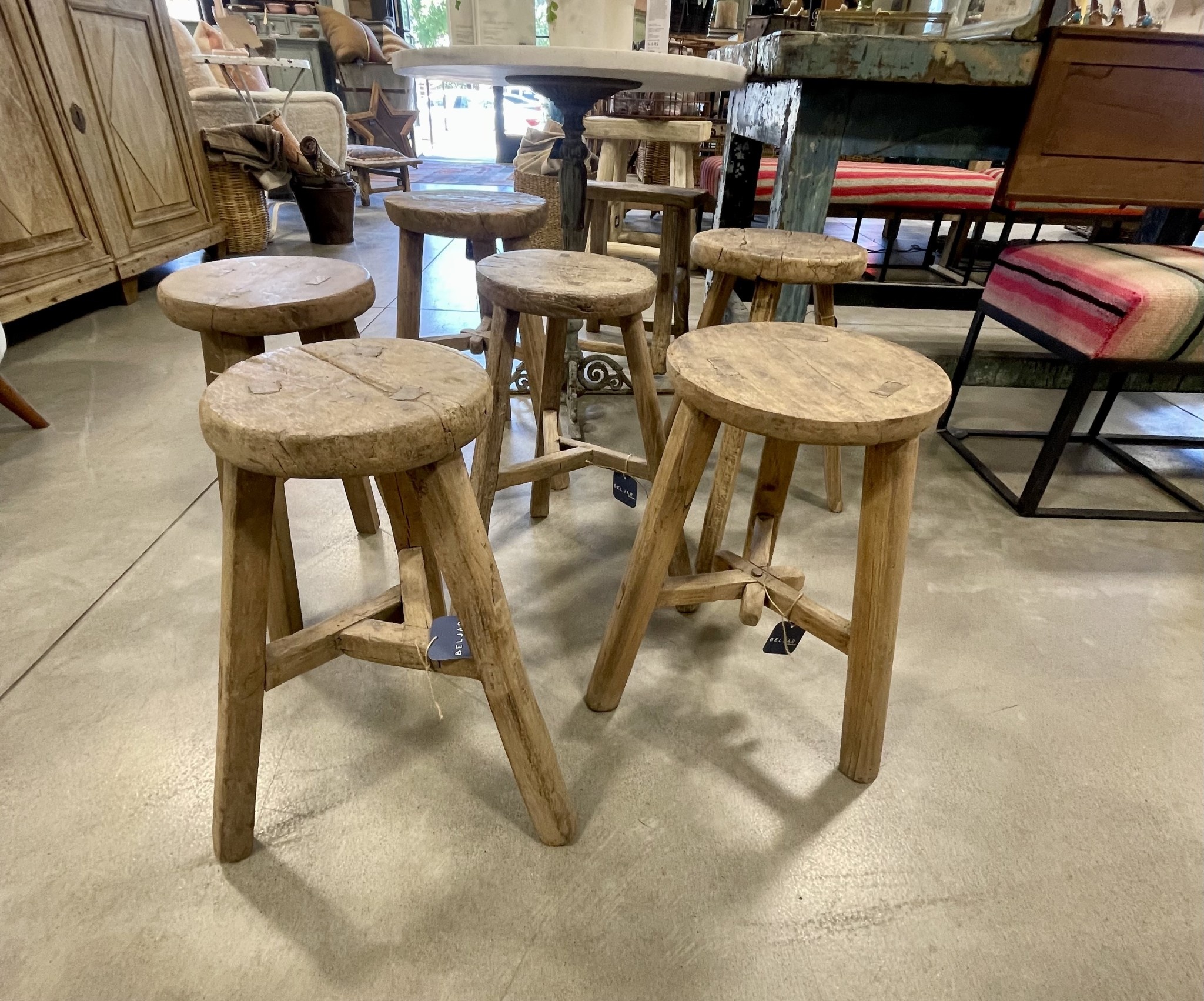 Wood Round Stool - Beljar Home