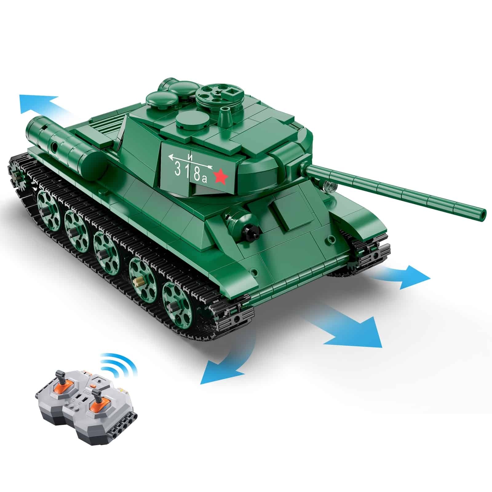 CaDA . CAD T-34 Medium Tank Remote Controlled Brick Building Set 722 ...