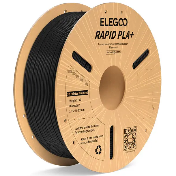ELEGOO . ELE ELEGOO Rapid PLA+ Black 1Kg - PM Hobbycraft