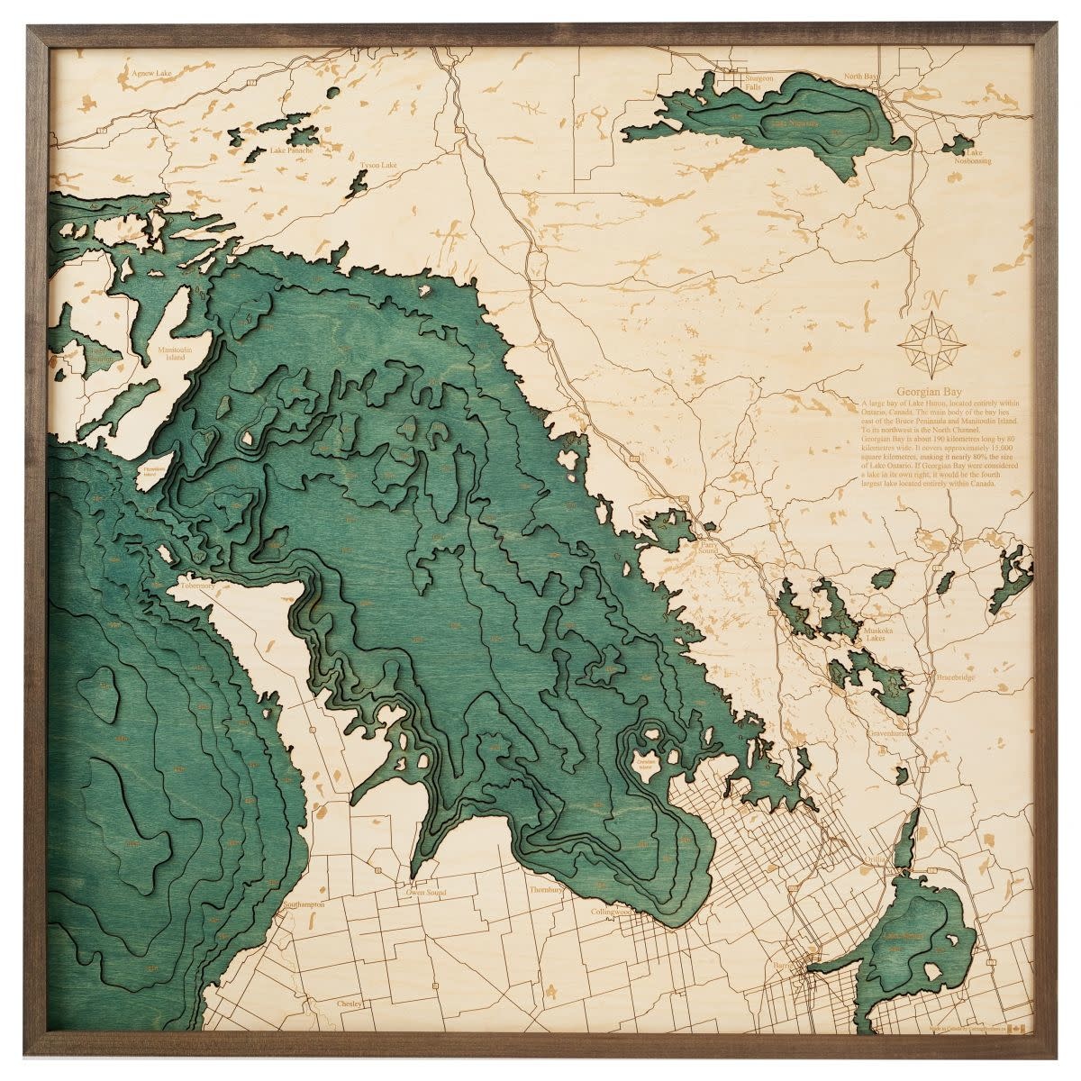 Georgian Bay 3d Wall Map 76cmx76cm - DeFerrari Home | Premium Home ...