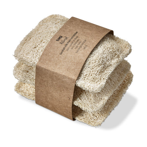 Set of 3 Natural Loofah Kitchen Scrubbers - DeFerrari Home | Premium ...