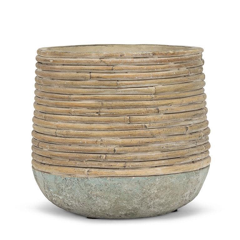 Rattan Wrap Look Cement Planter | md - DeFerrari Home | Premium Home ...