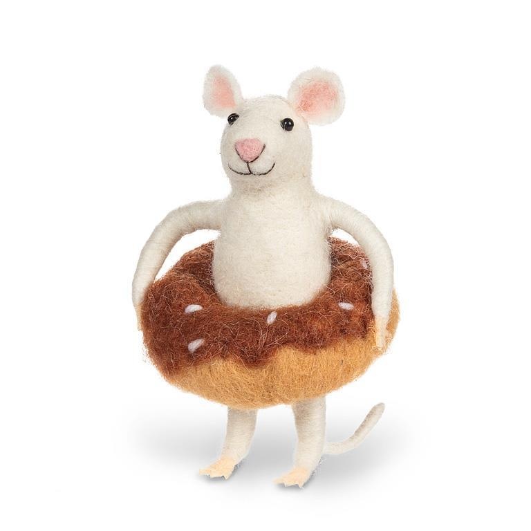 Felted Wool Donut Mouse - DeFerrari Home