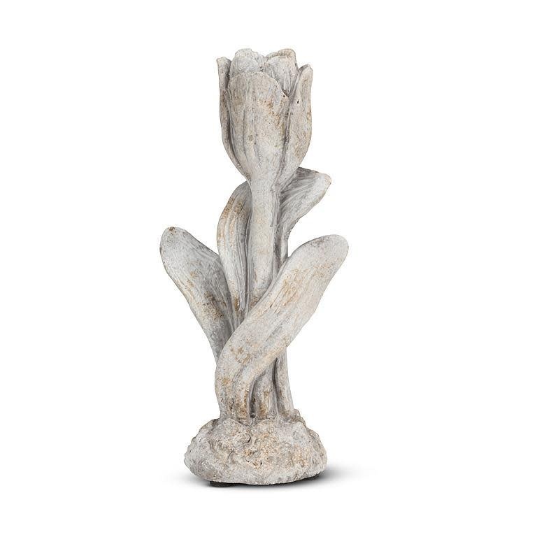 Tulip Stem Cement Taper Candle Holder - DeFerrari Home