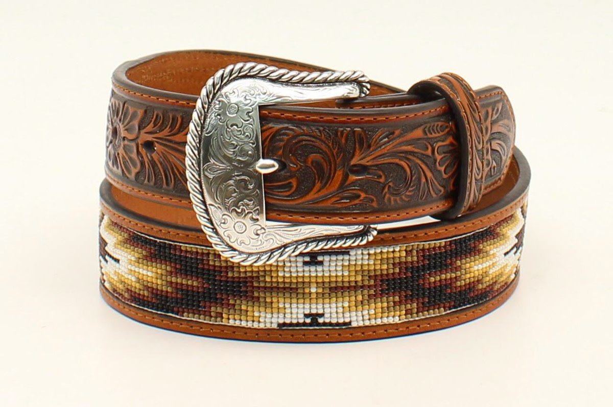 Nocona Mens Tan Beaded Belt N2499308 - Nelson Royal's