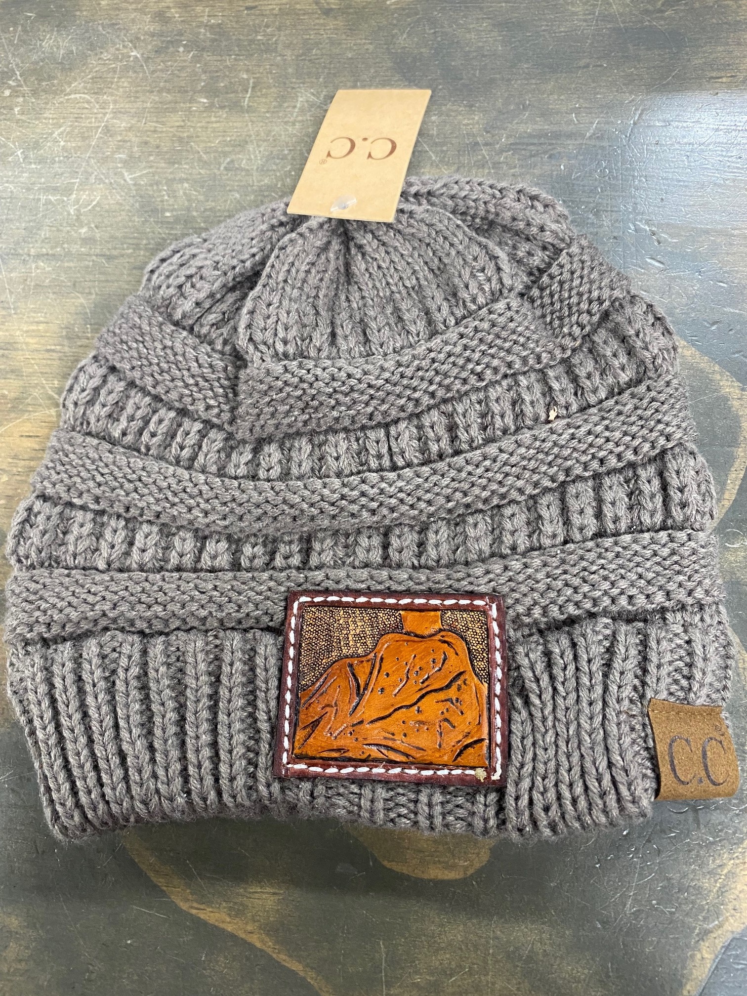 Chase Combs Leather Patch Beanie - Nelson Royal's