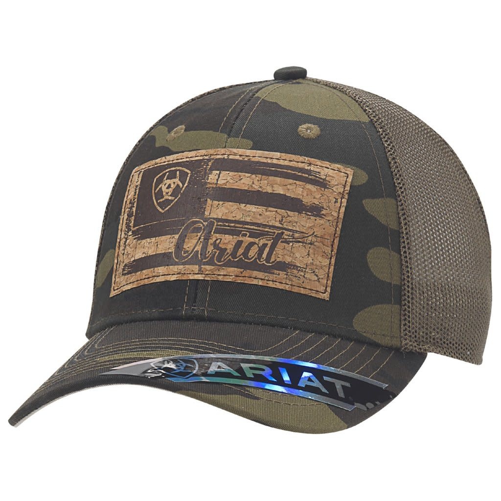 Ariat Army Camo Cork Flag Patch A3000160222 Ball Cap - Nelson Royal's