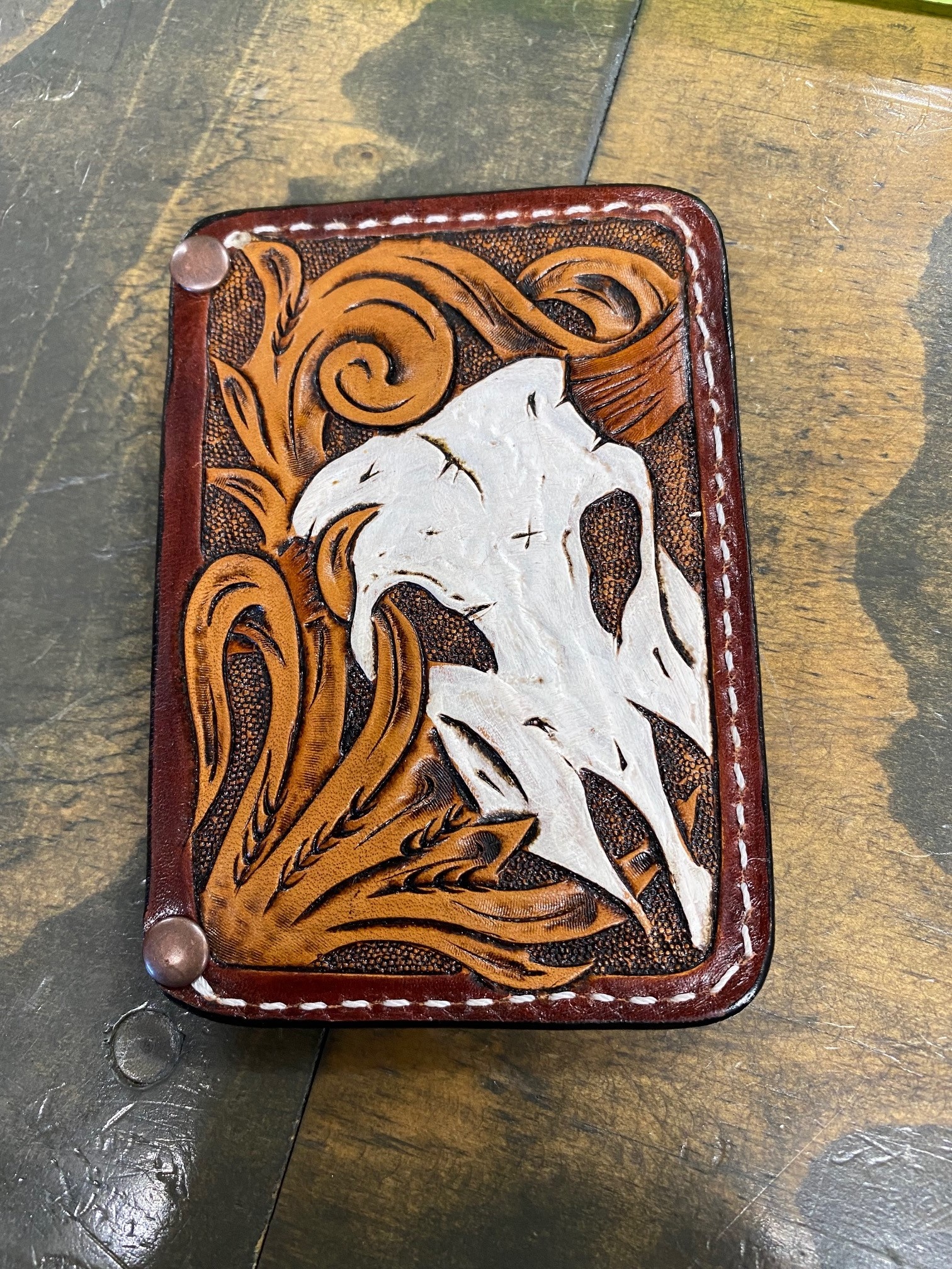 Chase Combs Leather Steer Head Front Pocket Wallet - Nelson Royal's