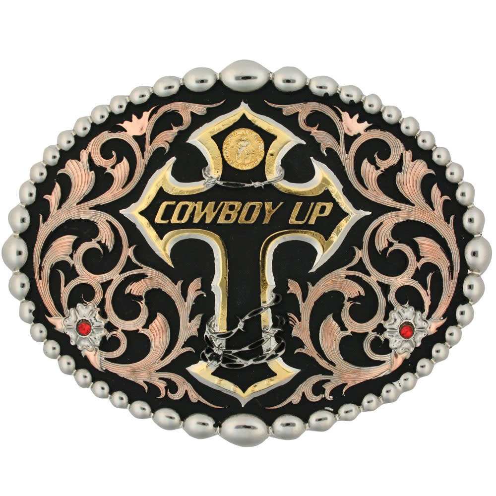 Attitude Jewelry Attitude Tricolor Cowboy Up Cross 60990 Belt Buckle ...