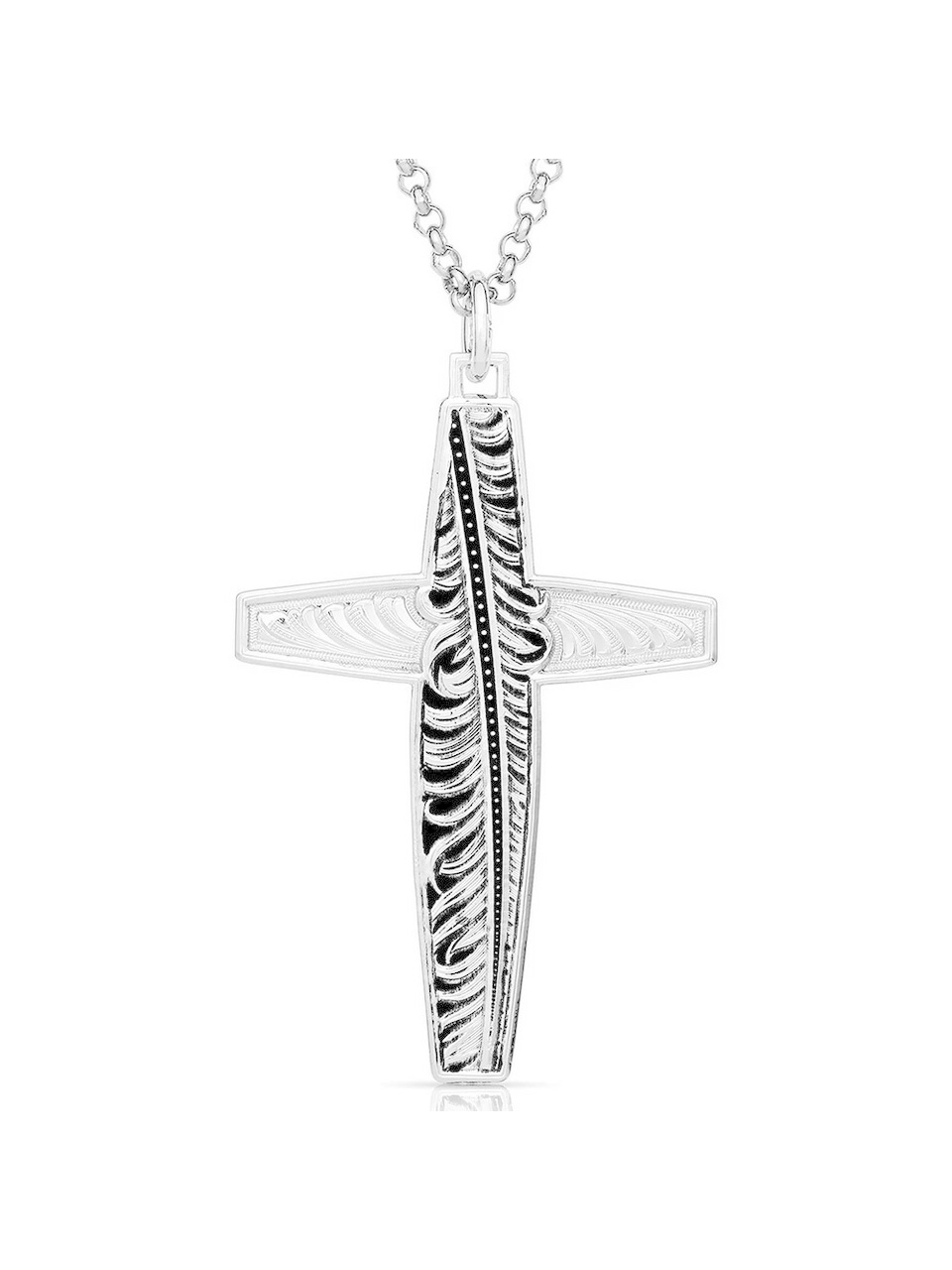 Montana Silversmiths Faith Hope & Feathers Cross NC4694 Necklace ...