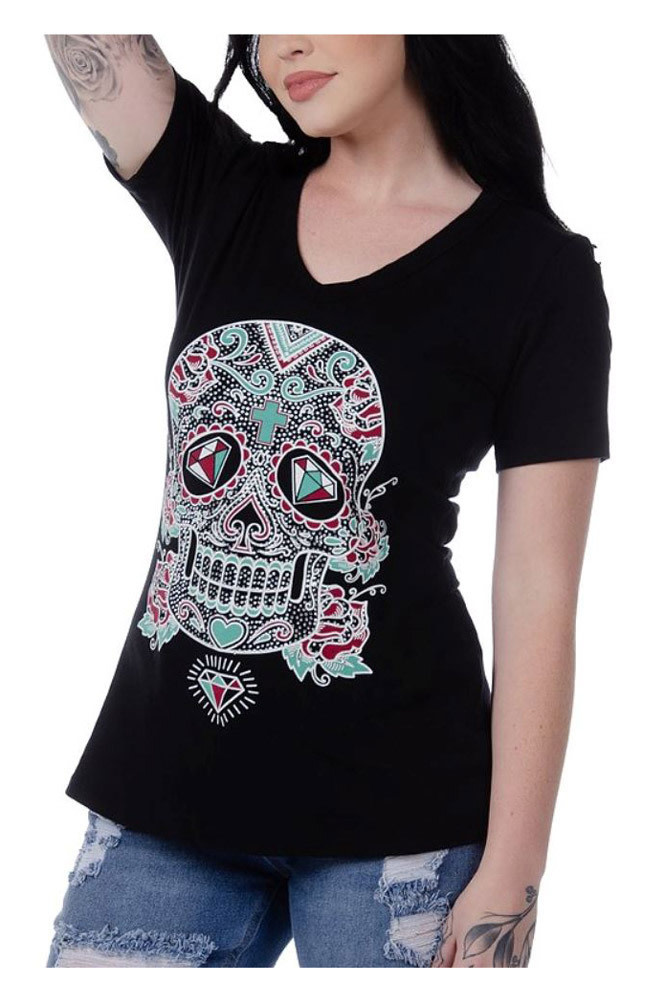 Liberty Wear Ladies Sweet & Sassy 7050 Sugar Skull Graphic Tee - Nelson ...