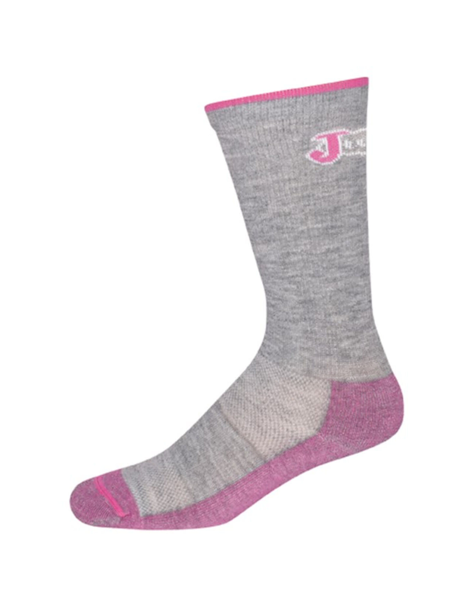 Justin Justin Ladies Pink and Grey 232217GOR-Medium Boot Socks - Nelson ...