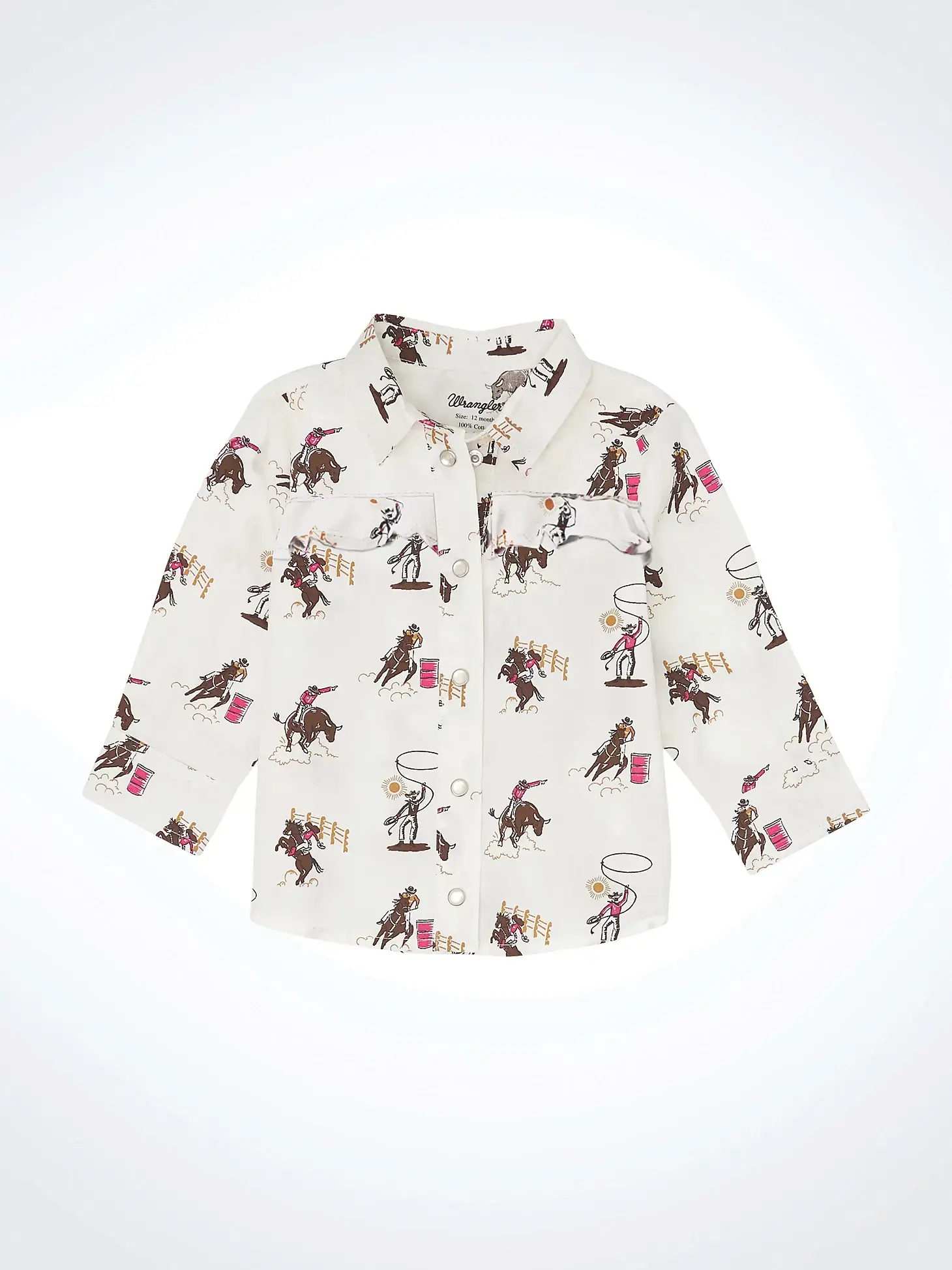 Wrangler Wrangler Baby Girl Rodeo Print 112356562 Long Sleeve Pearlsnap ...