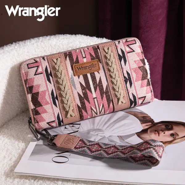 Wrangler Wrangler Dark Pink Aztec Print Wallet/Clutch WG2213-W006DPK ...