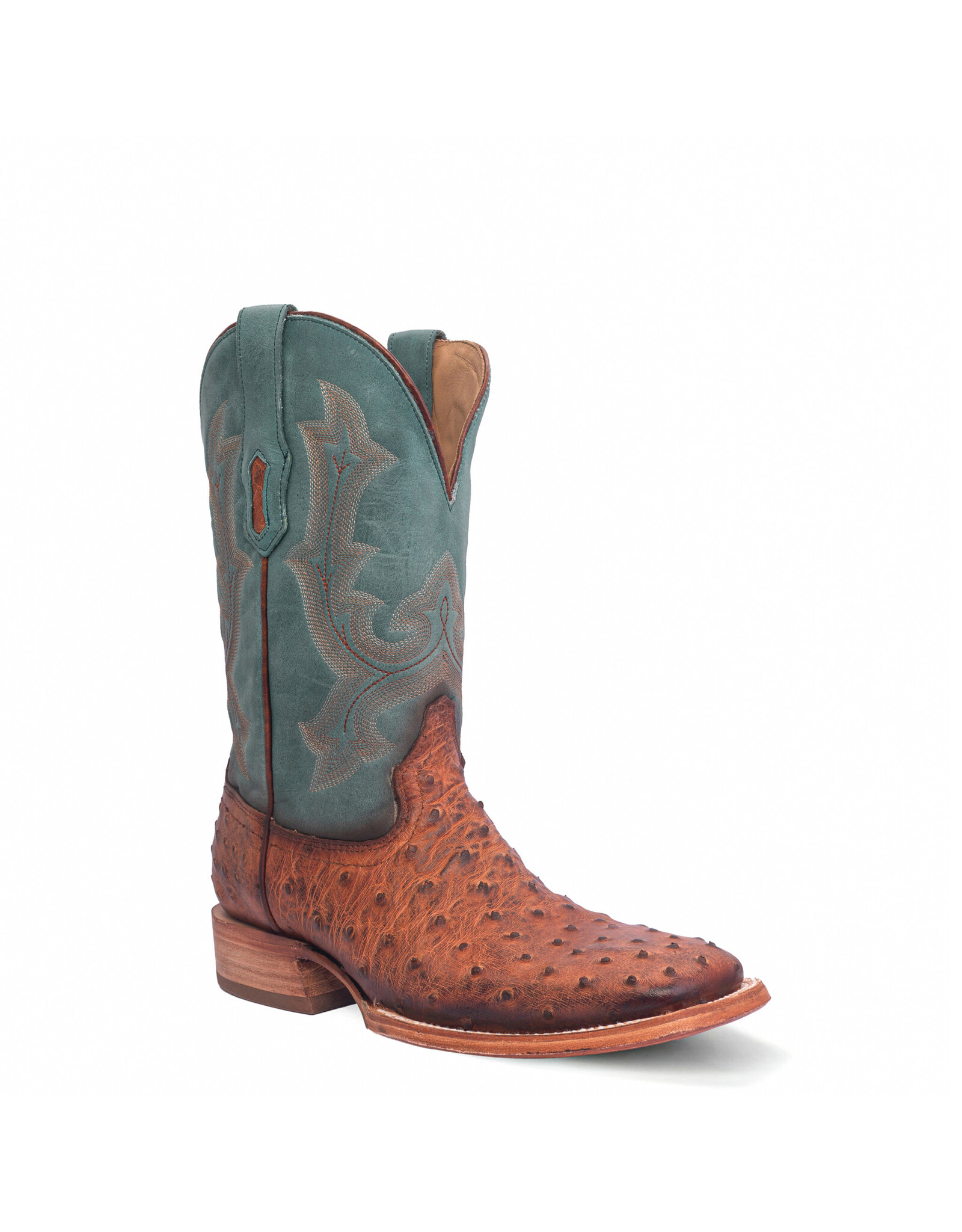 Corral Corral Mens Cognac/Navy Blue Ostrich A4500 Western Boots ...