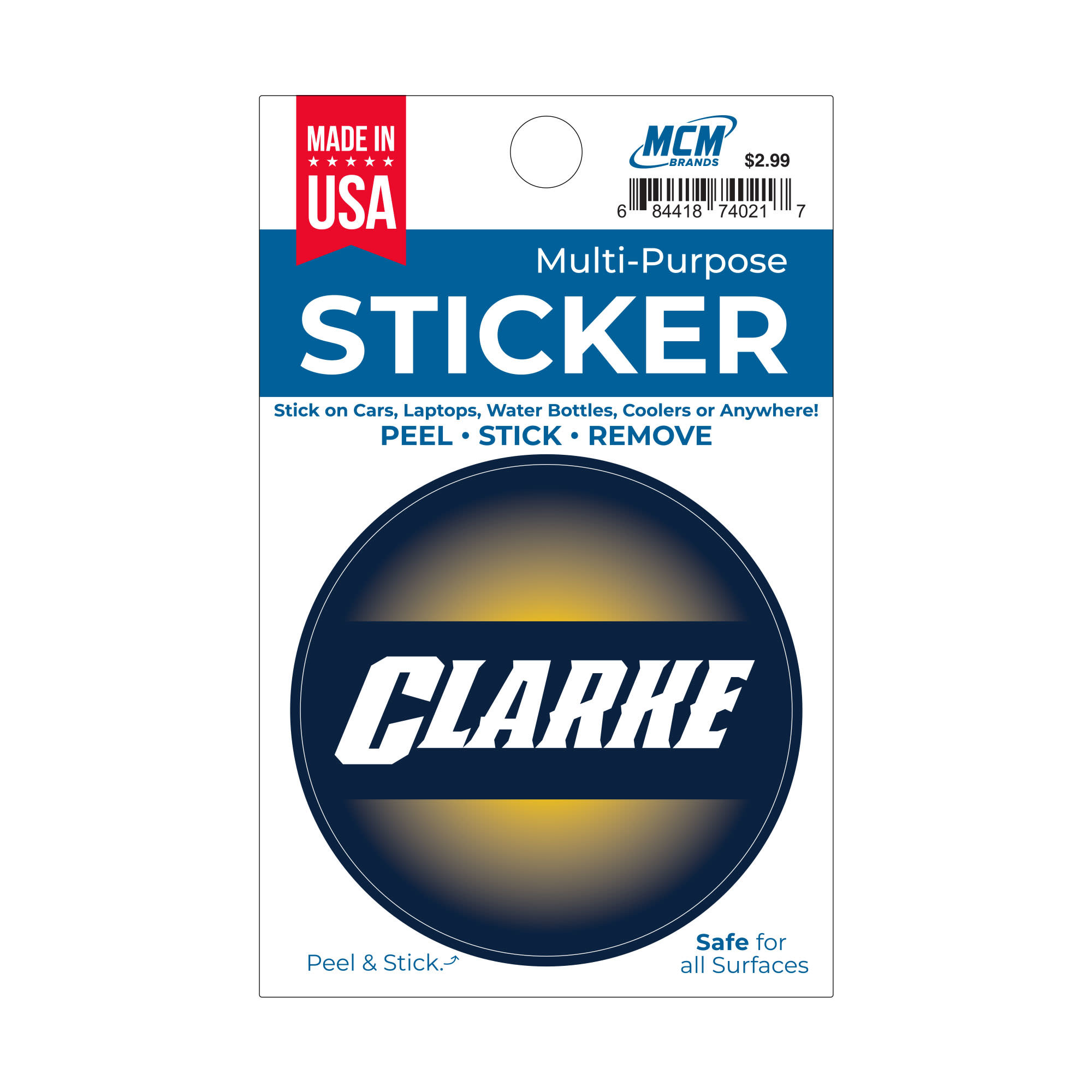 Clarke Logo Multi-Purpose Stickers - - Whitlow Campus Store