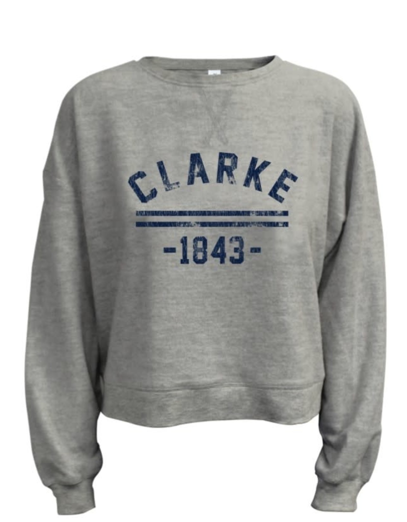 Summit Cozy Fleece Inside Out Crop Crew in Heather Grey - Whitlow ...