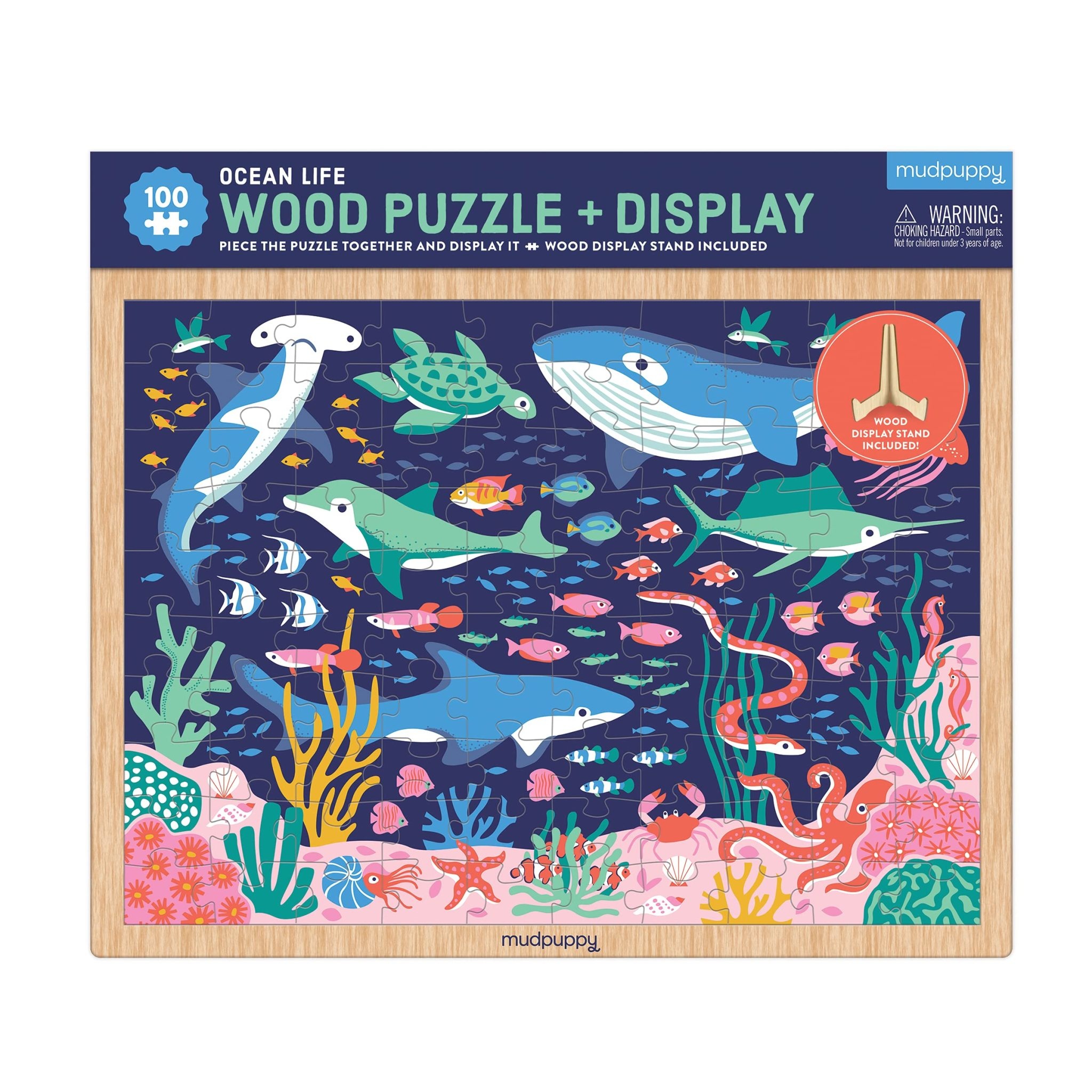 Mudpuppy Ocean Life 100pc Wood Puzzle - Tumbleweed Toys