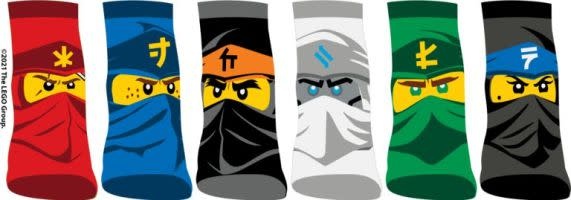 Bioworld LEGO - Ninjago Character Youth Ankle Socks 6 Pack - Tumbleweed ...