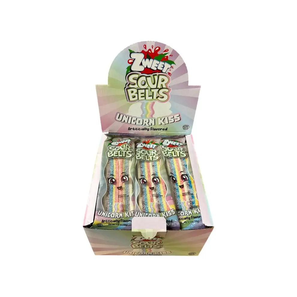 Zweet Sour Belts Unicorn Mini (Halal & Kosher Certified) - Tumbleweed Toys