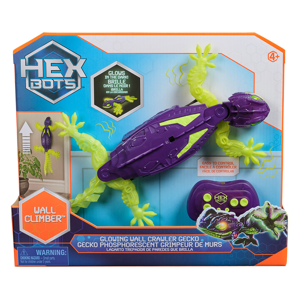 Hex Bots - Glowing Wall Crawler Gecko - Glow In the Dark - Tumbleweed Toys