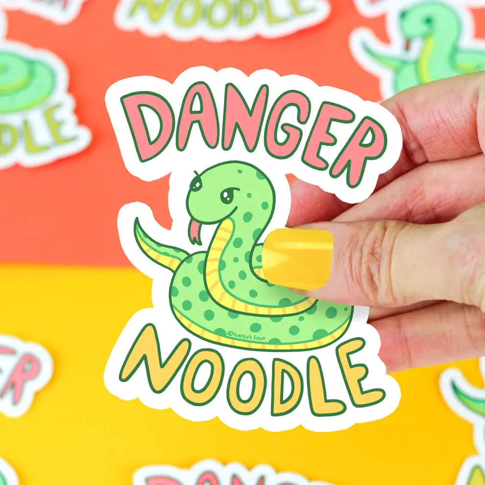 Turtle's Soup Danger Noodle Snake Vinyl Sticker - Tumbleweed Toys