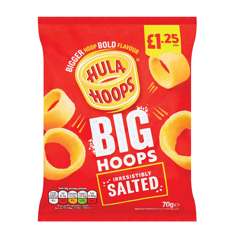 Hula Hoops Big Hoops Original Salted 70g (British) - Tumbleweed Toys