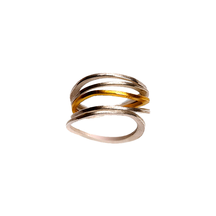 Ring 1 Gold, 4 Sterling Silver Classic 5 Stack - RISD Store