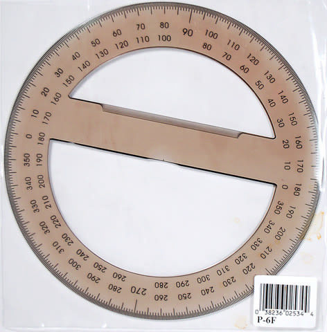 This acrylic protractor is divided into 1/2° increments and is an ...