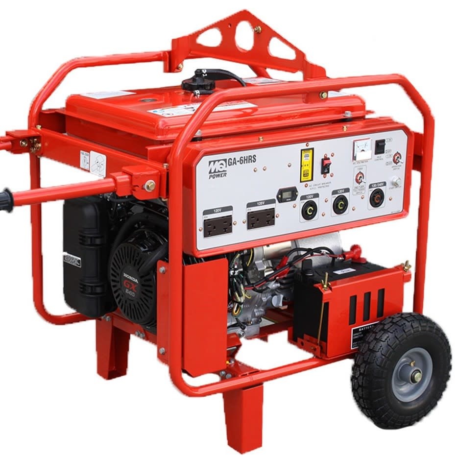 GA6HRS Multiquip 6kW Generator, Wheel Kit, Honda Electric Start ...