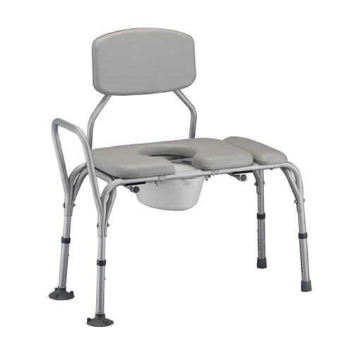 Padded Transfer Bench with Commode - Broadway Home Medical
