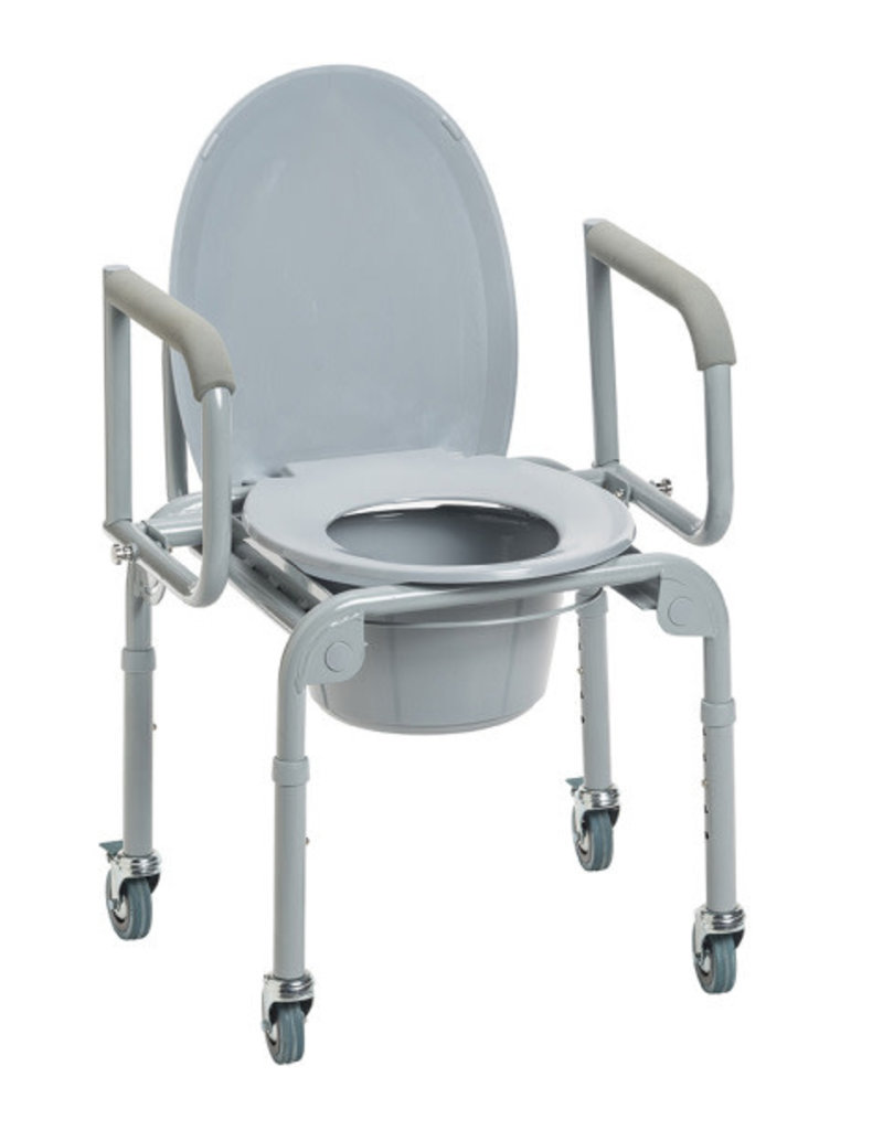 Wheeled Commode W/ Drop arm Case - Broadway Home Medical
