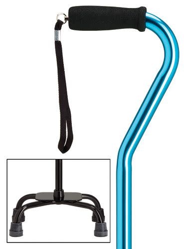 Large Base Quad Cane with Foam Handle - Broadway Home Medical