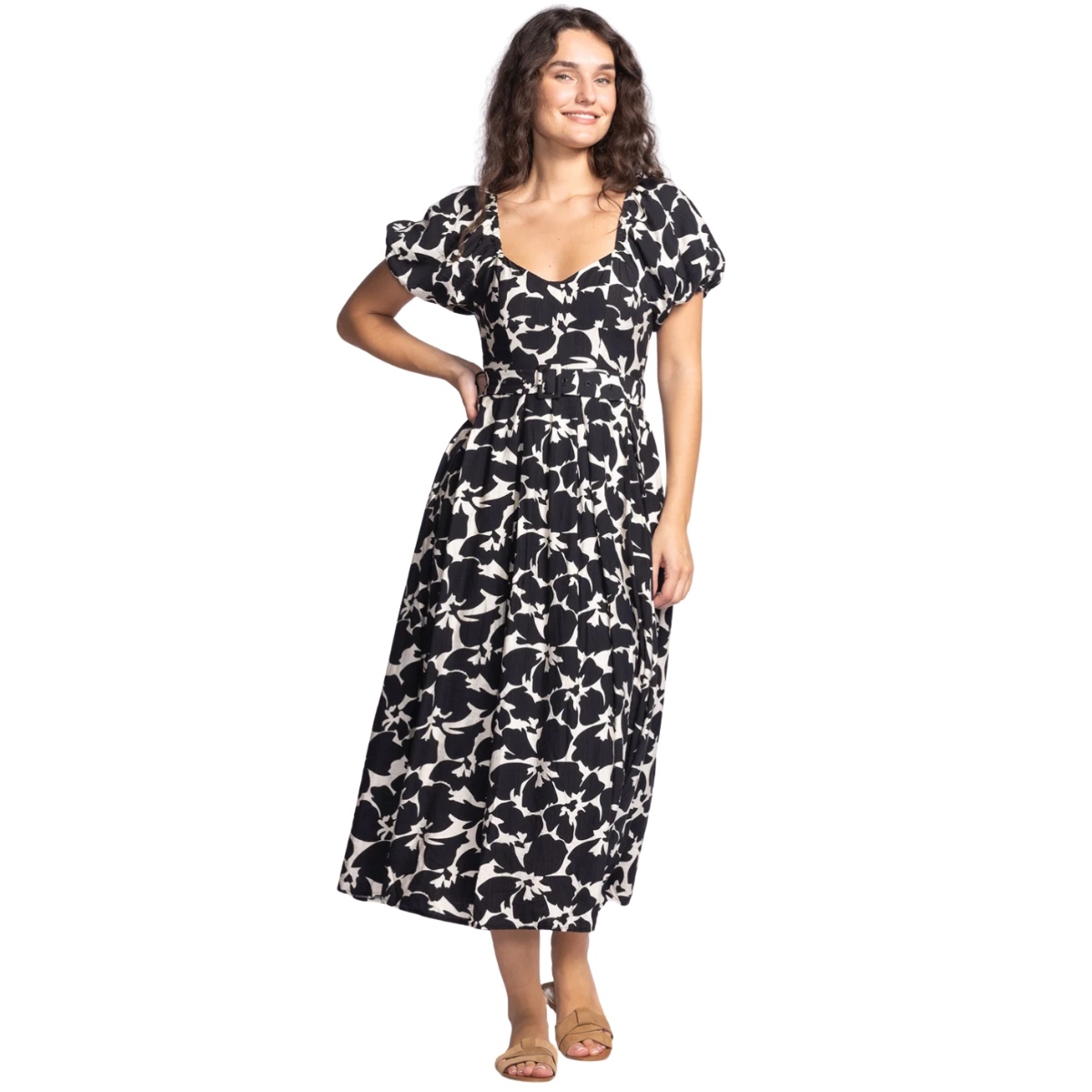 Rachel Floral Belted Dress - Wildflowers Style & Co.