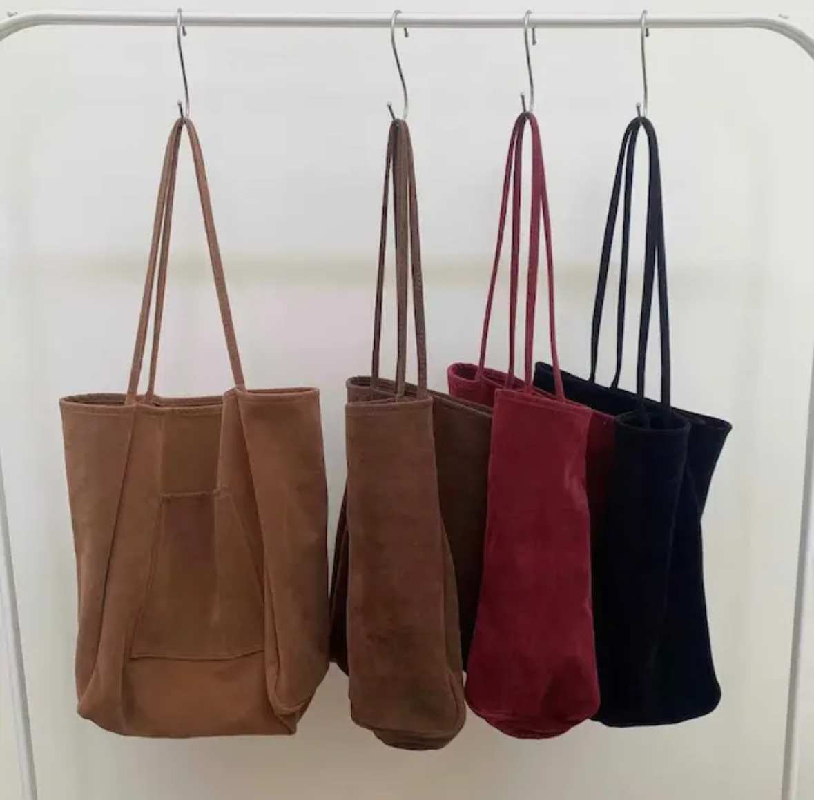 Suede-Like Tote Bag - Poppie Clothing