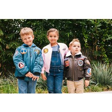Kid's MA-1 Flight Jacket Pink - Planewear Kid's MA-1 Flight Jacket Pink - Planewear