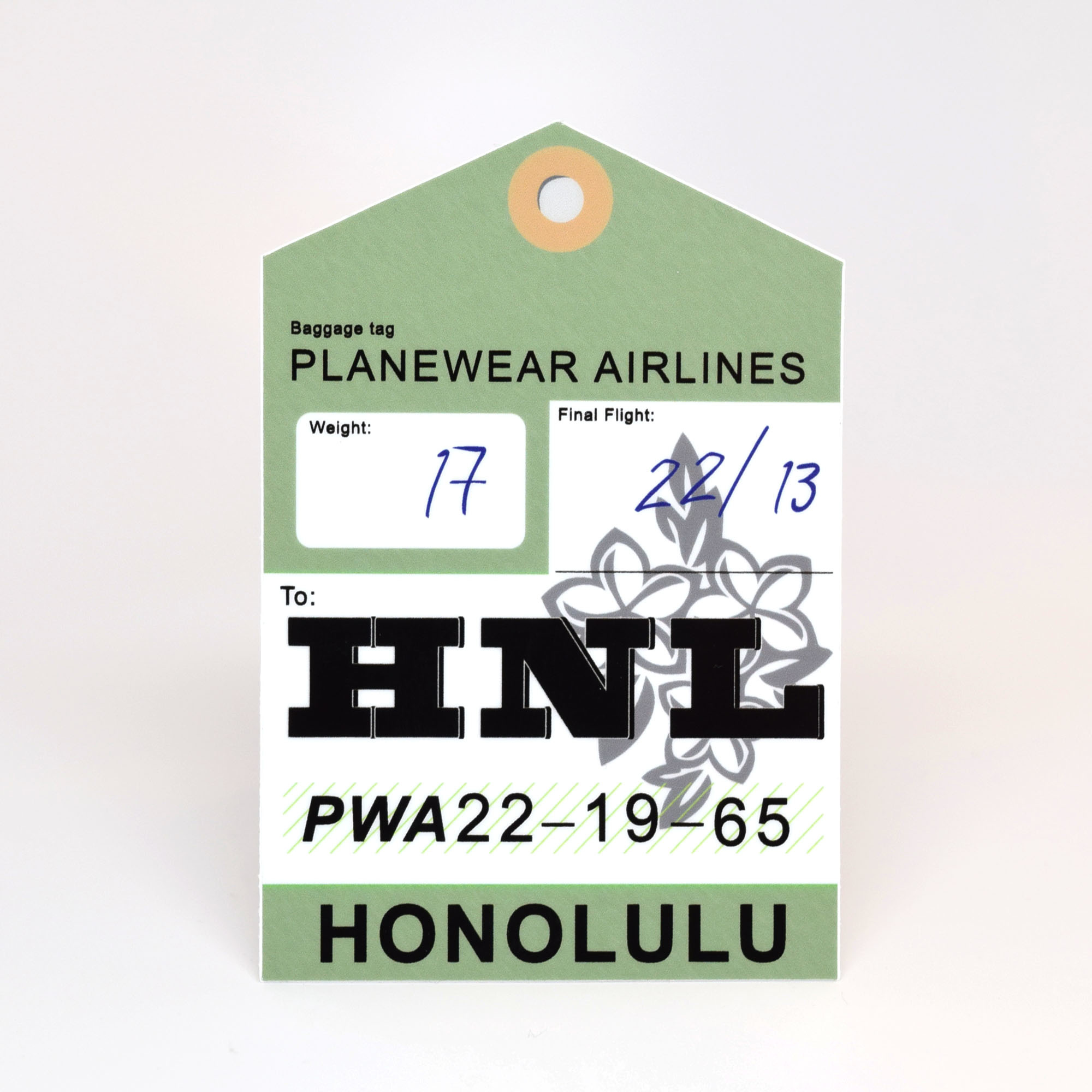 Baggage Tag Die-Cut Sticker-HNL - Planewear