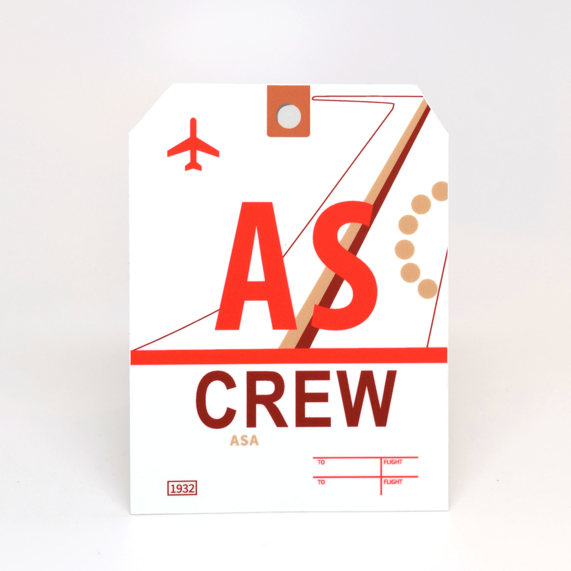 Baggage Tag Die-Cut Sticker-AS CREW - Planewear