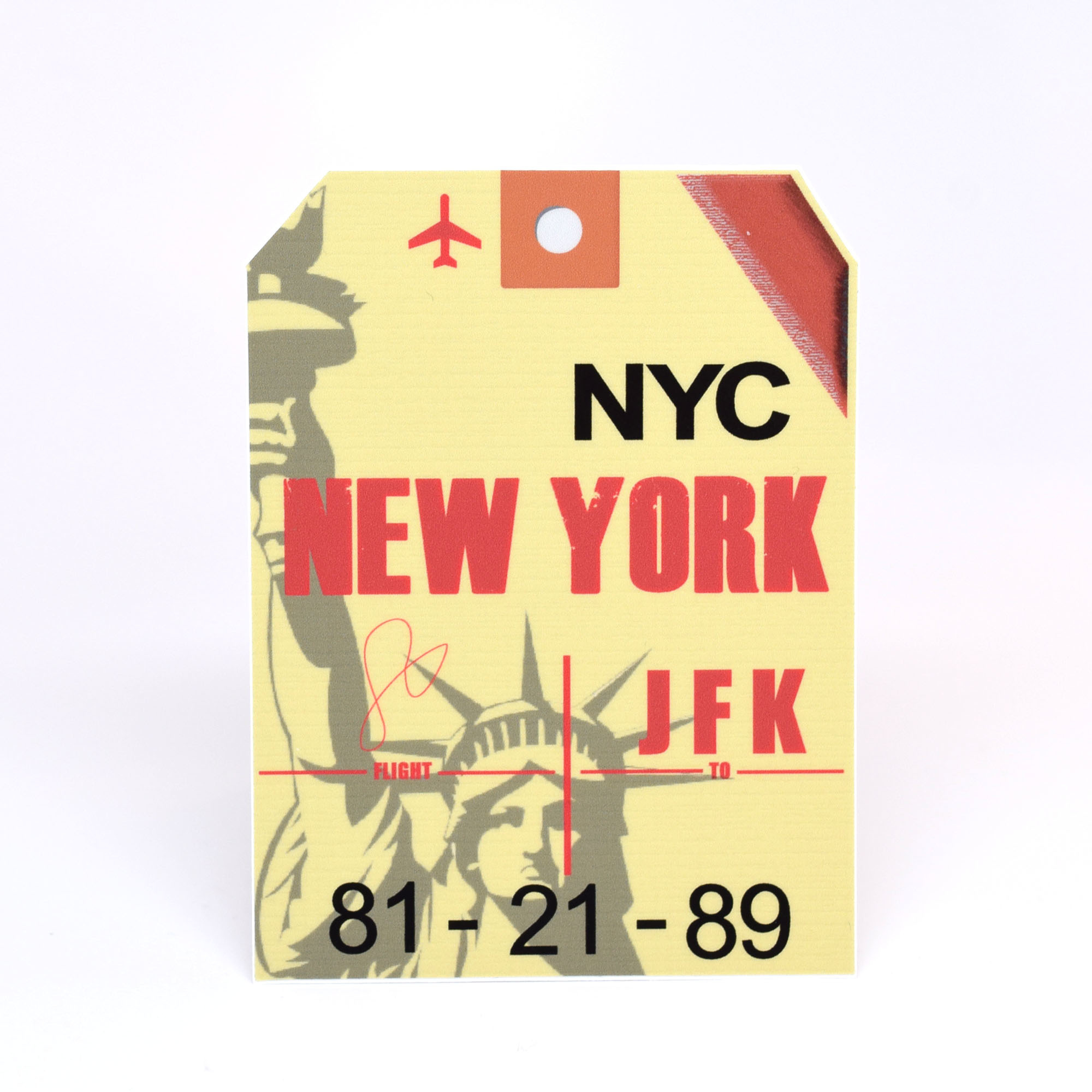 Baggage Tag Die-Cut Sticker-JFK - Planewear