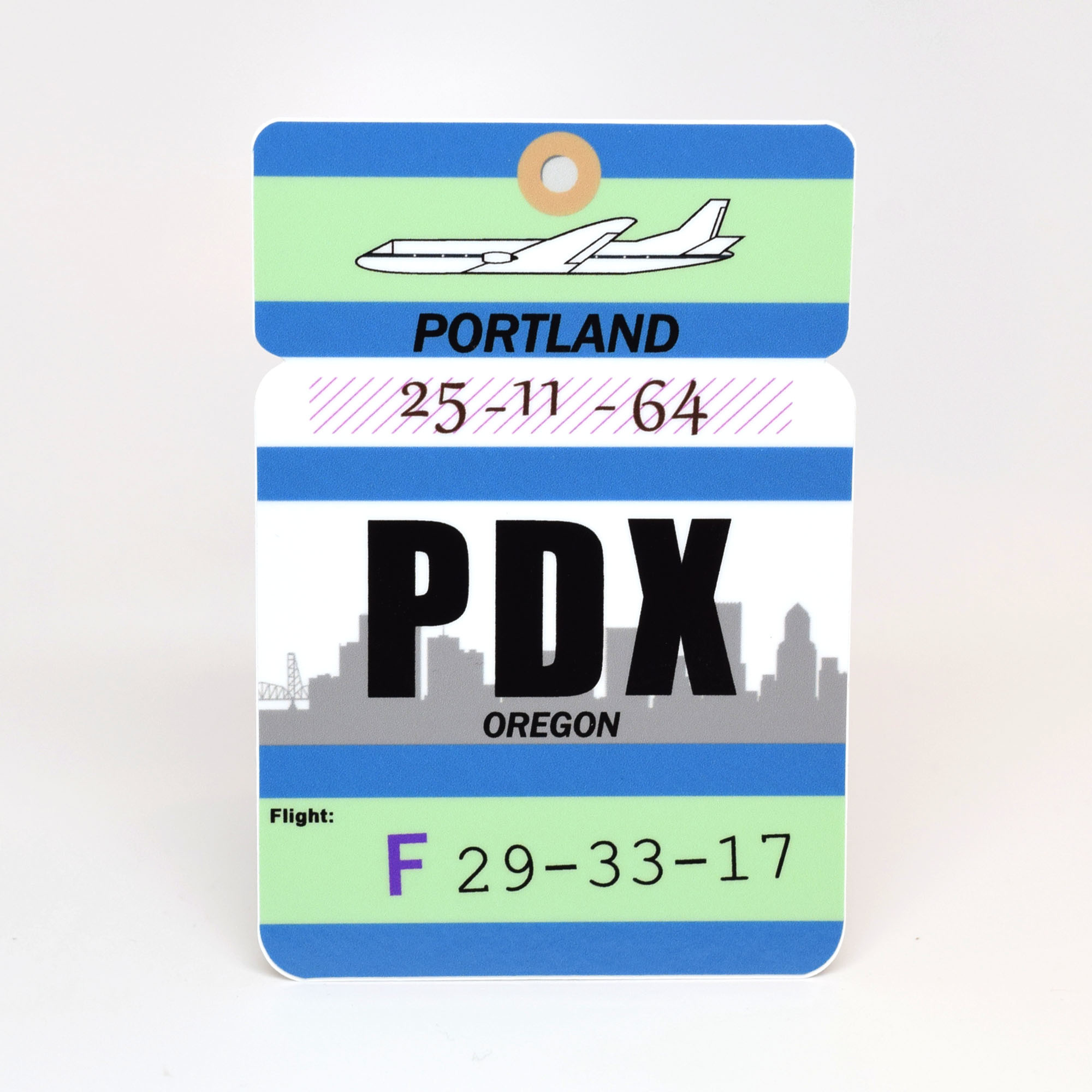 Baggage Tag Die-Cut Sticker-PDX - Planewear