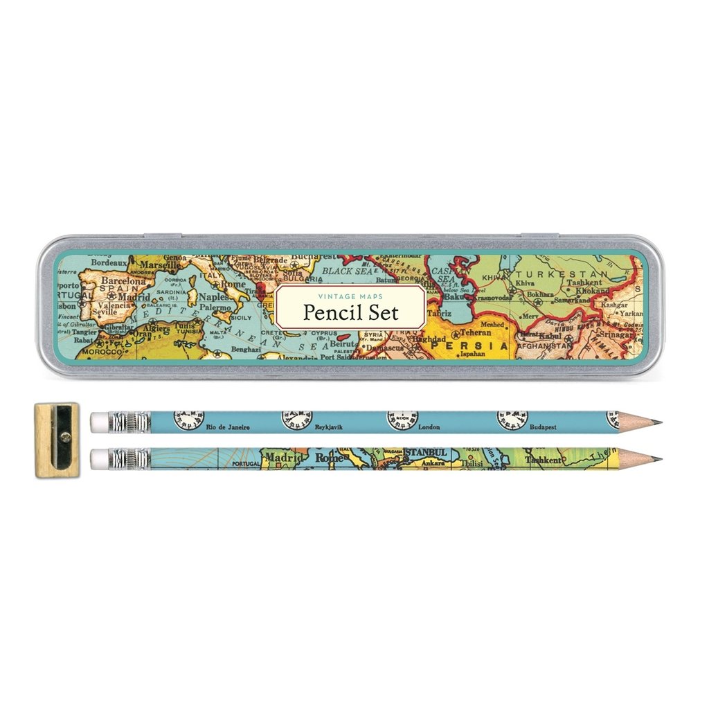 Vintage Maps Pencil Set - Planewear
