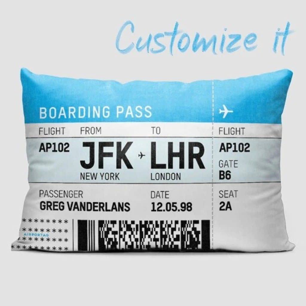 Custom Boarding Pass Pillow Cover-NI - Planewear