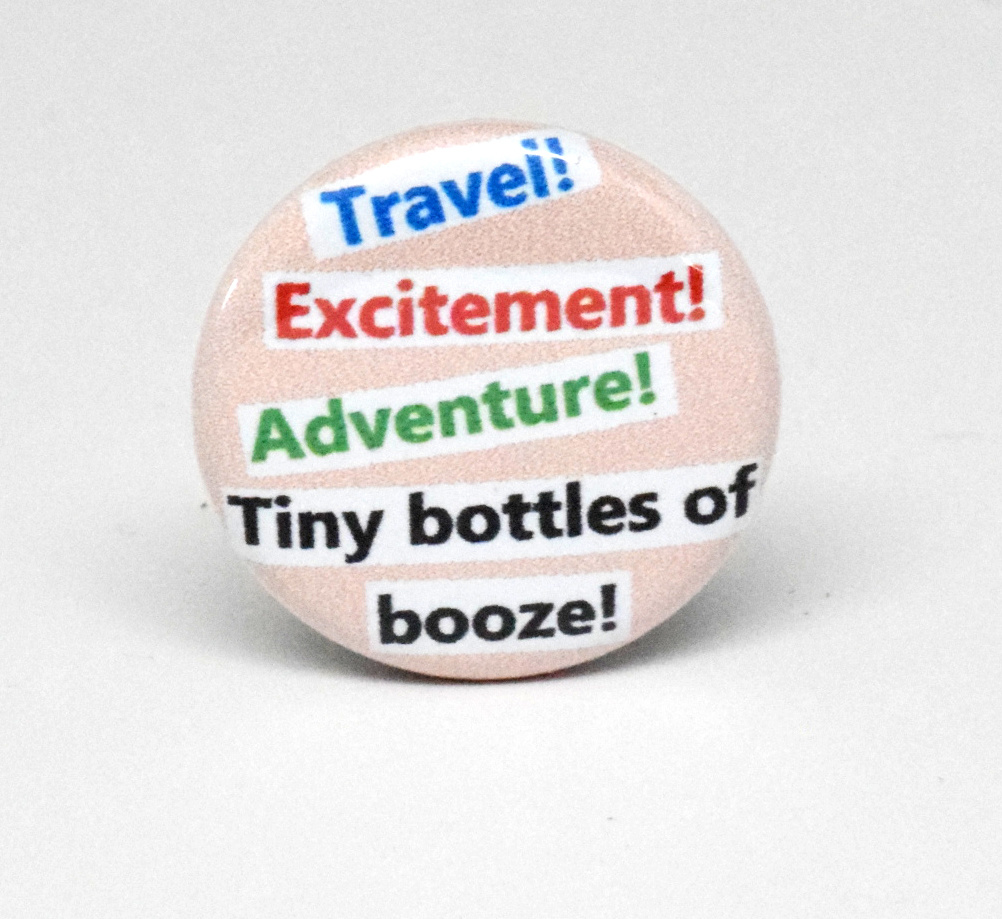 Airplane Button Tiny Bottles of booze - Planewear