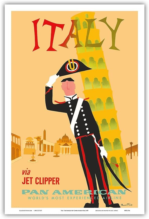 Pan Am Italy via Jet Clipper Print 9 x 12 - Planewear