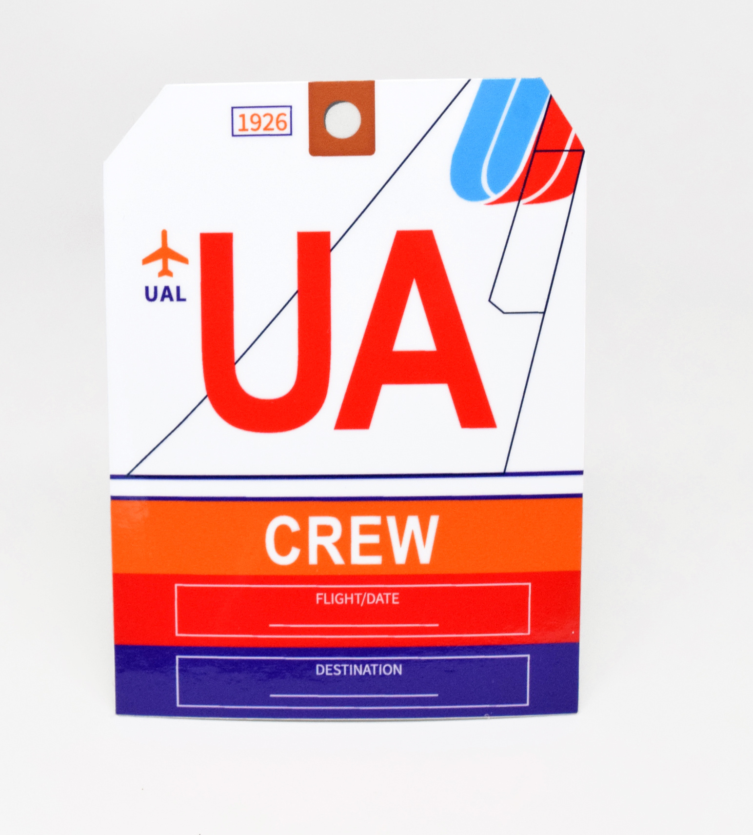 Baggage Tag Die-Cut Sticker-UA CREW - Planewear